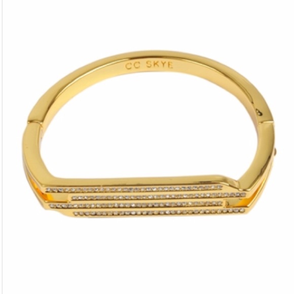 CC Skye | Jewelry | Cc Skye 2k Gold Pav Crystal Hinge Bracelet | Poshmark